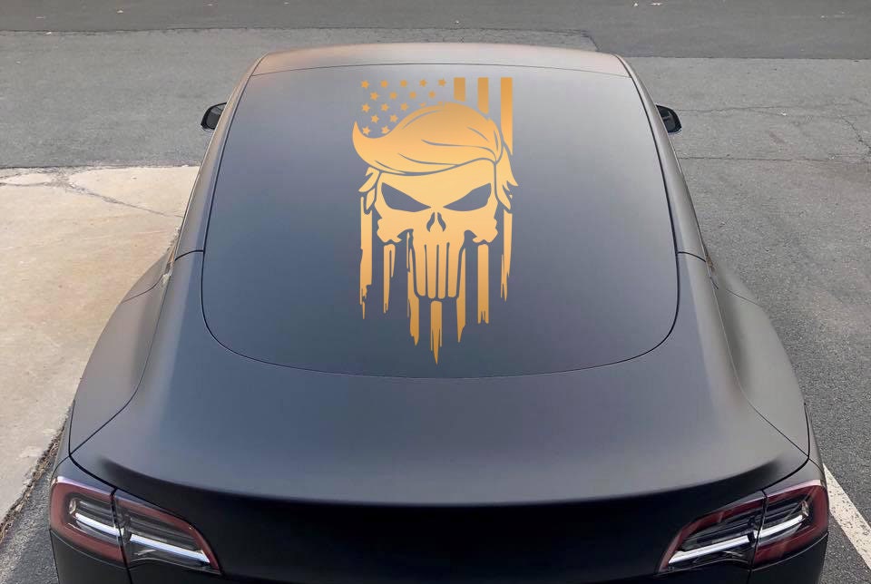 President Donald Trump 2024 Hair Skull Punisher Sticker Decal Bumper ...