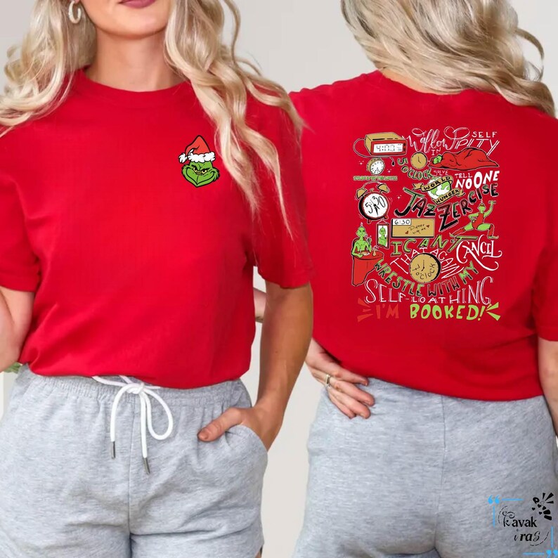 Grinch Jazzercise Shirt, Merry Grinchmas Tee, Two Sided Tee - Etsy
