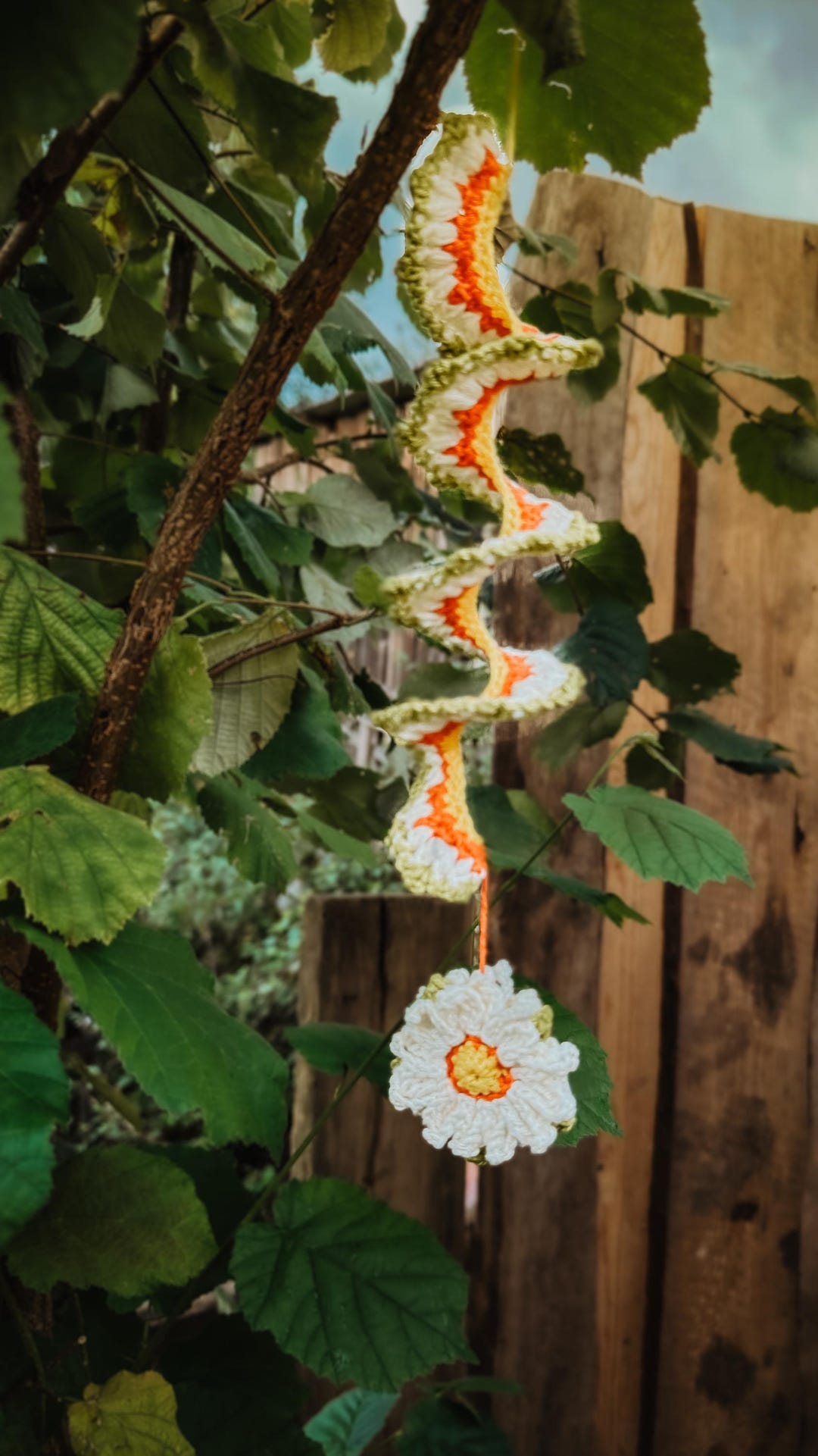 Crocheted Wind Chime With Flower / Wind Spinner - Etsy