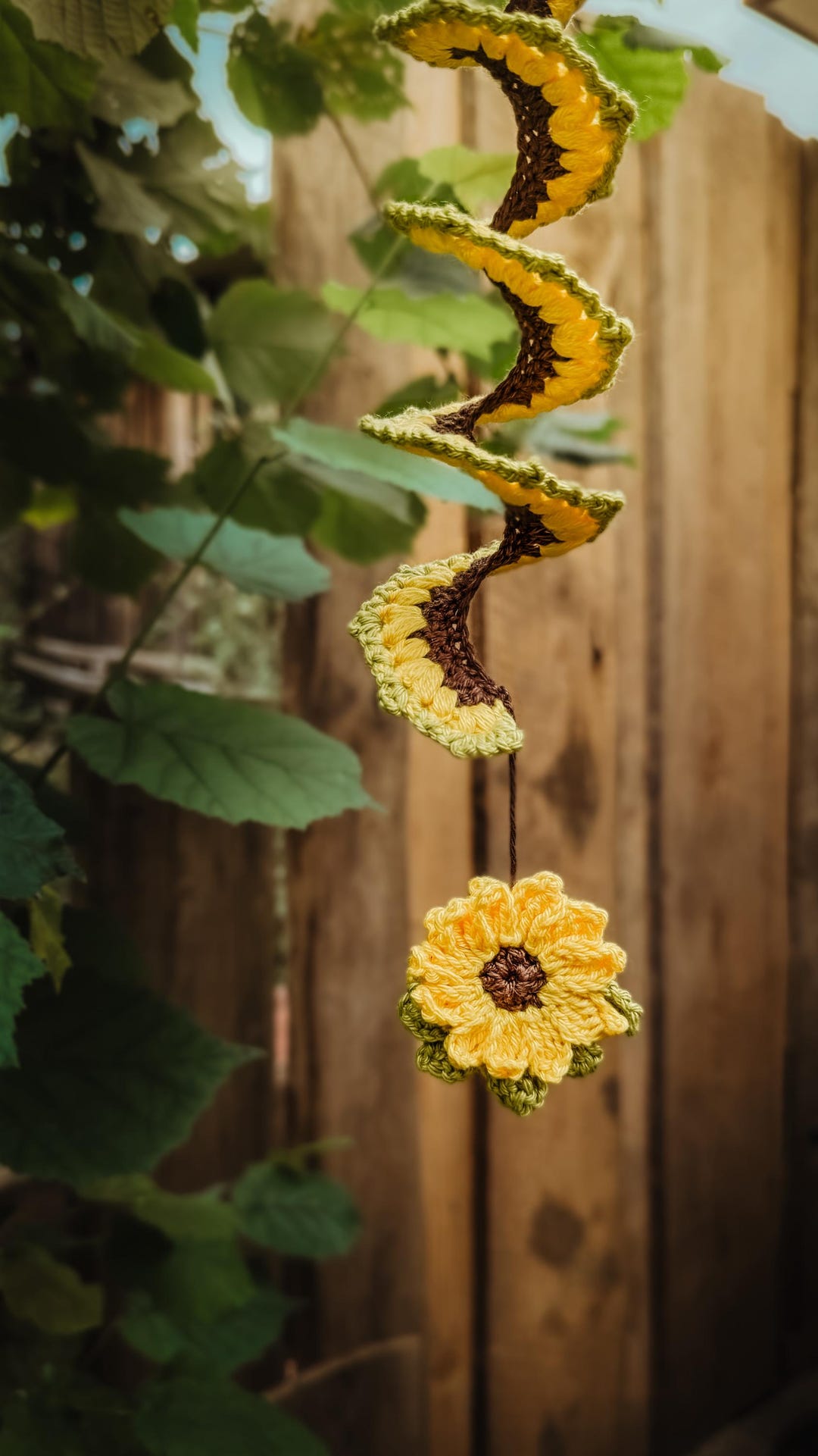 Crocheted Wind Chime With Sunflower / Wind Spinner - Etsy
