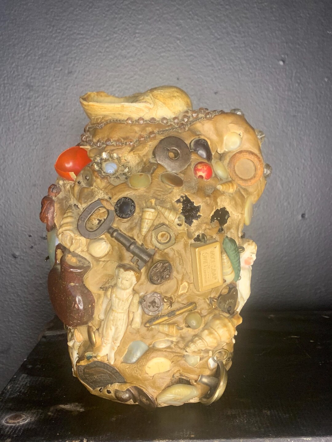 Antique Early 1900s Memory Jug Pottery Folk Art Ceramics Oddity ...