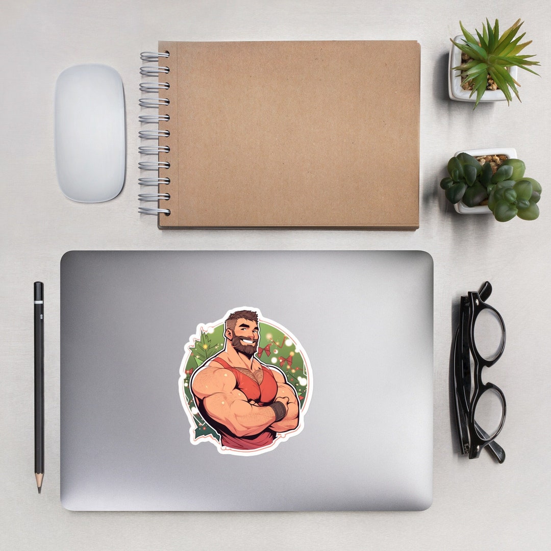 Cartoon Muscle Man Sticker - Etsy