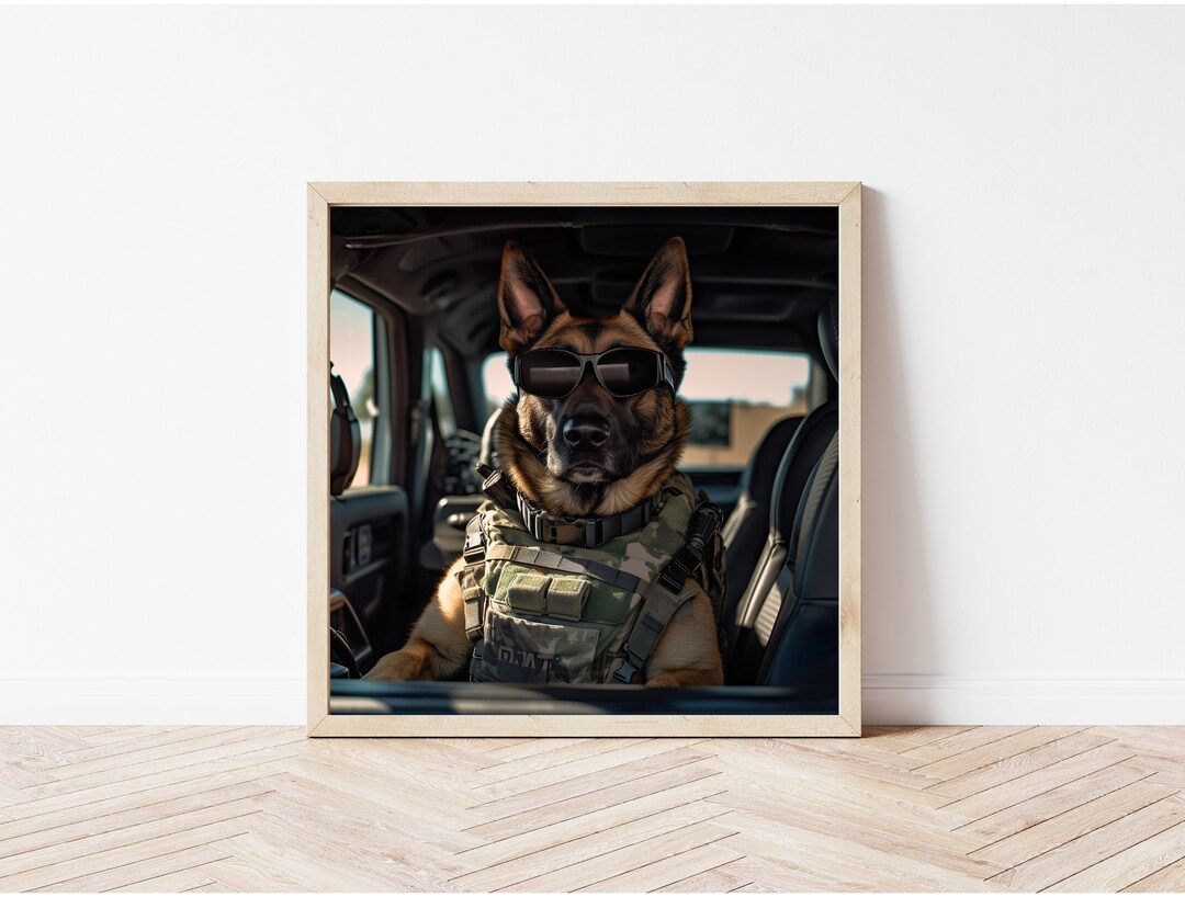 Tactical German Shepherd Digital Image | Printable Digital Downloadable ...