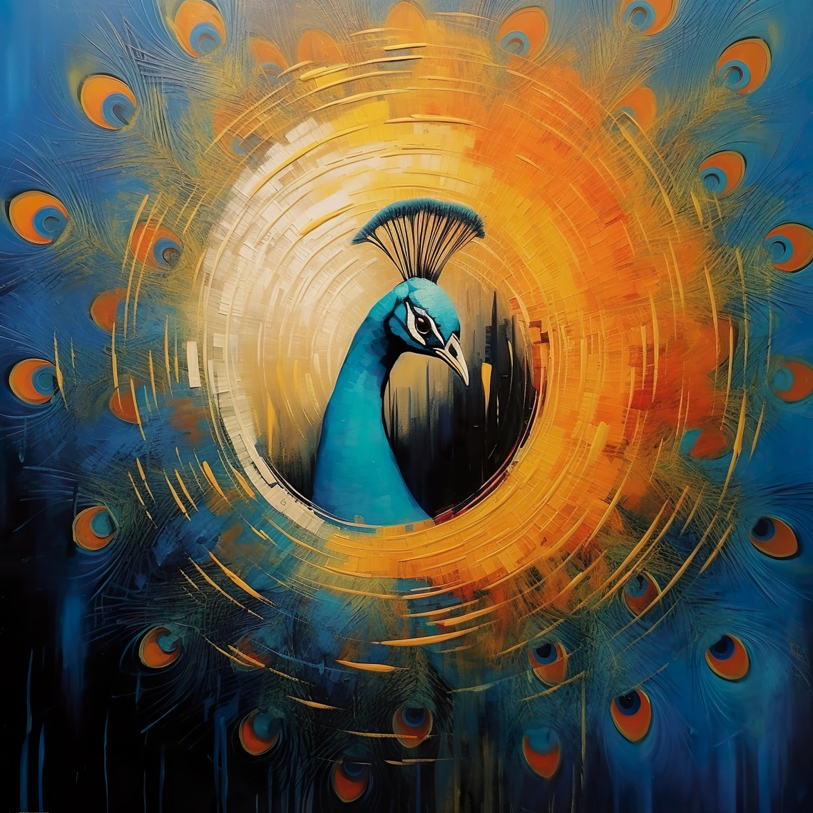 Peacock Wall Art | Peacock Art Print | Peacock Poster | Mid Century ...