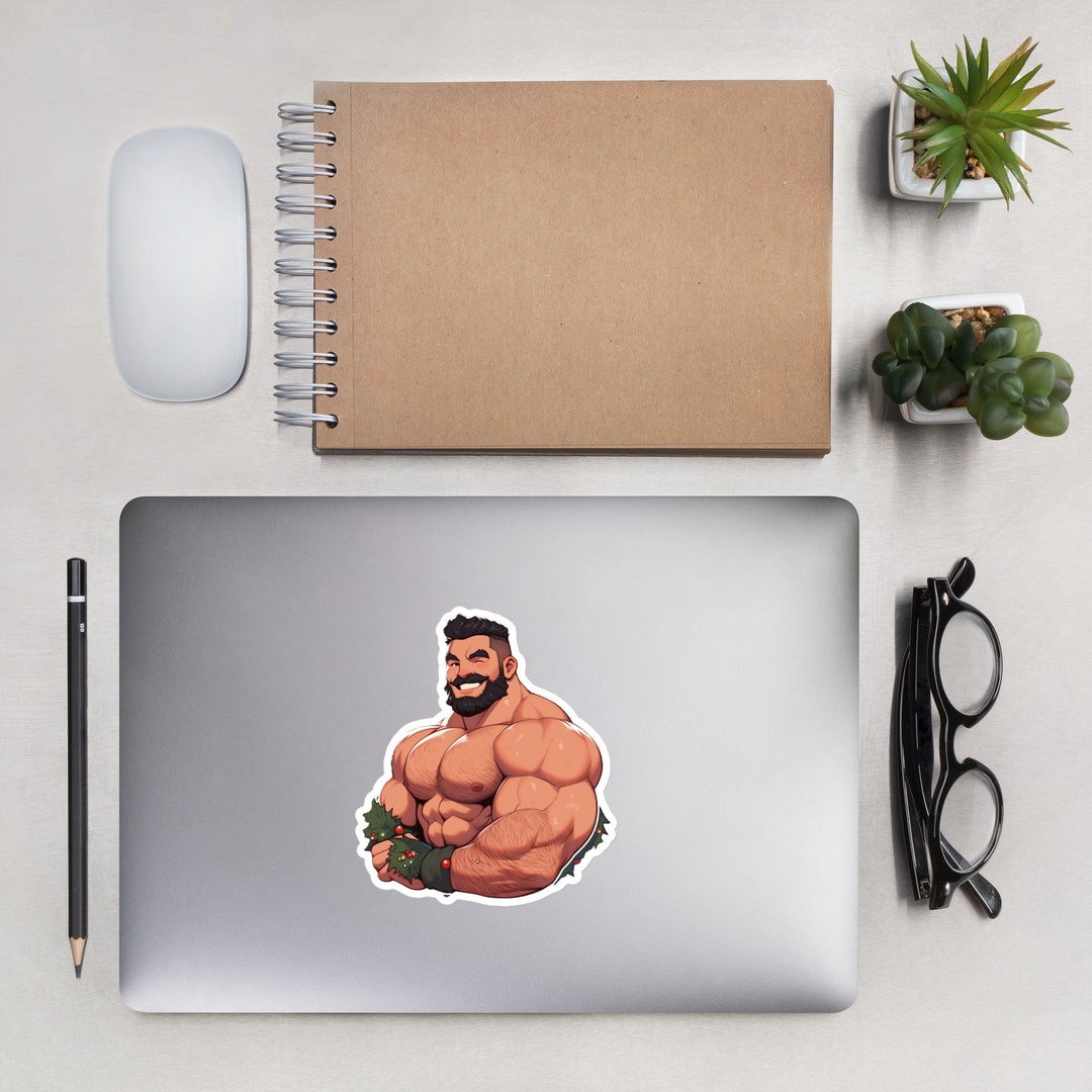 Cartoon Muscle Man Sticker - Etsy