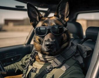 Tactical German Shepherd Canvas Wall Art - Etsy
