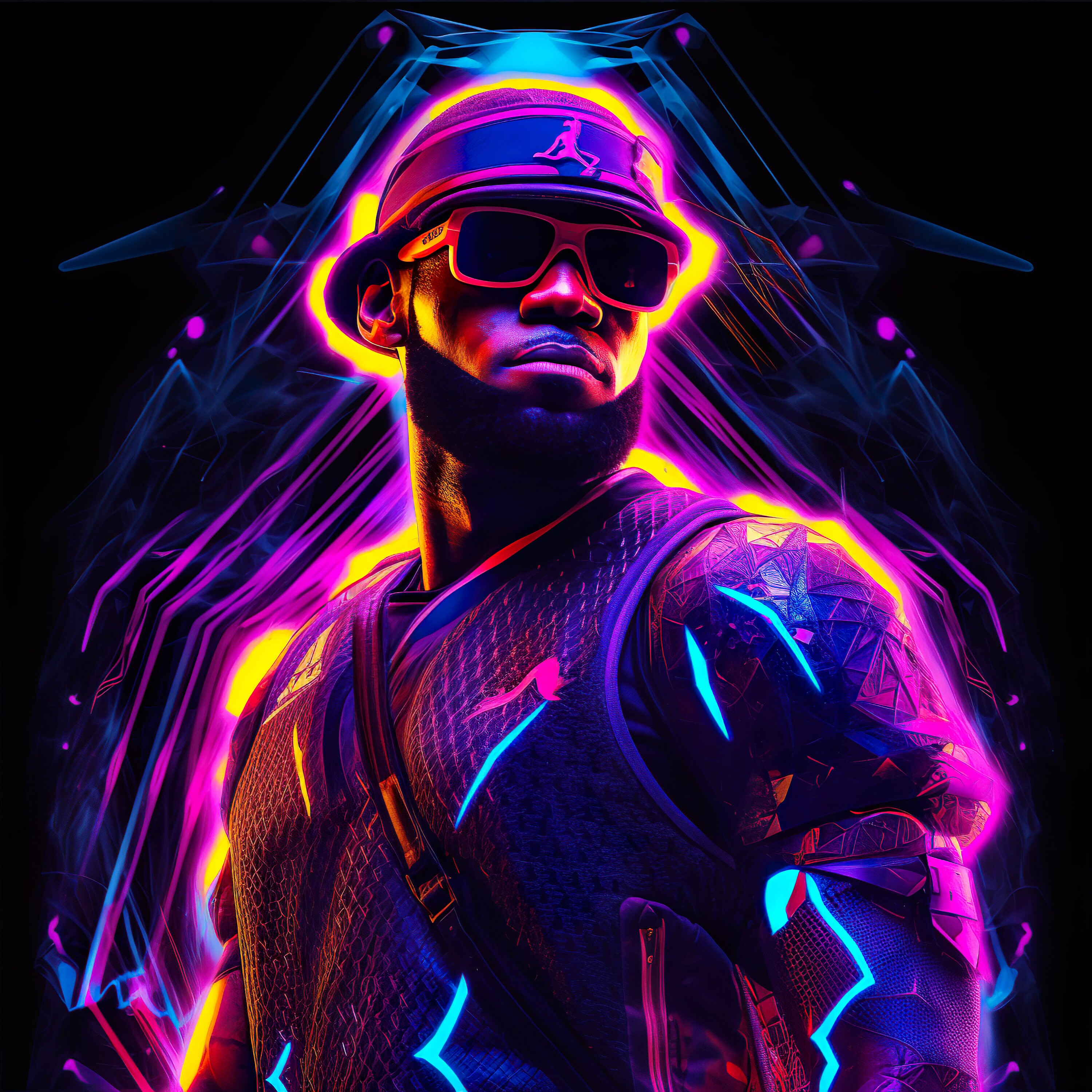 Neon Lebron James Poster Lebron James Wall Art NBA Lakers - Etsy
