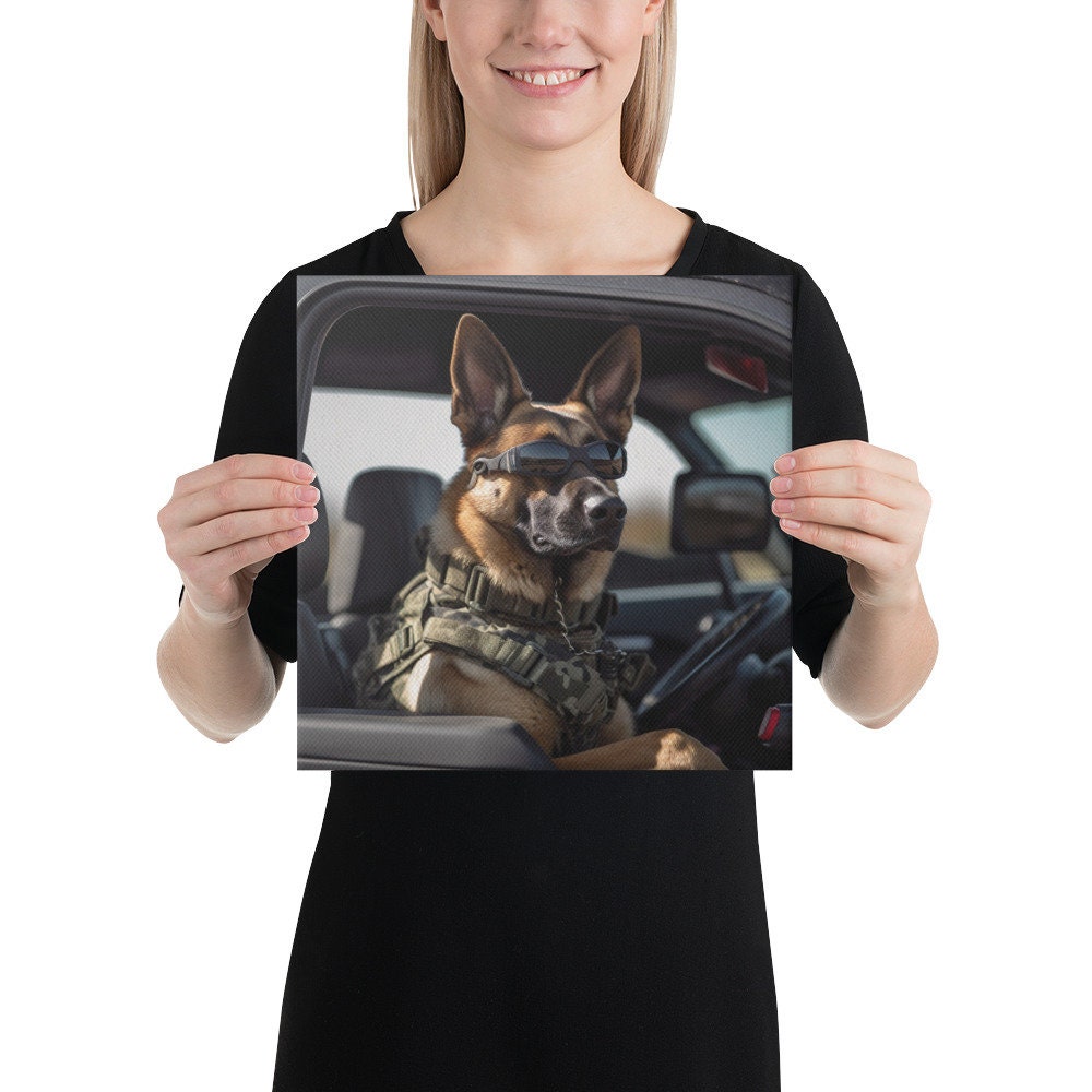 Tactical German Shepherd Canvas Wall Art - Etsy