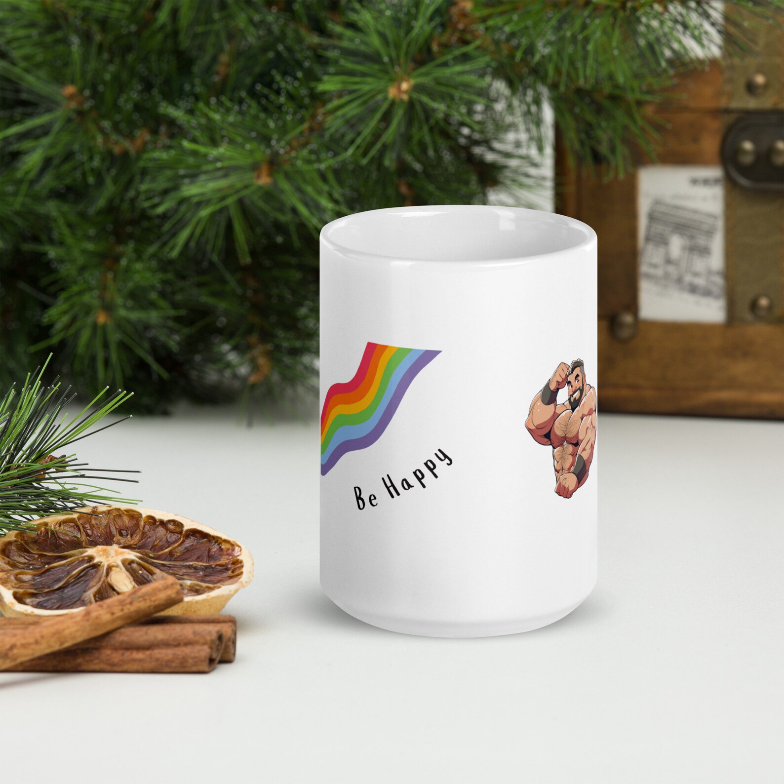 Muscle Man Flexing Mug | Cartoon | Gift - Etsy