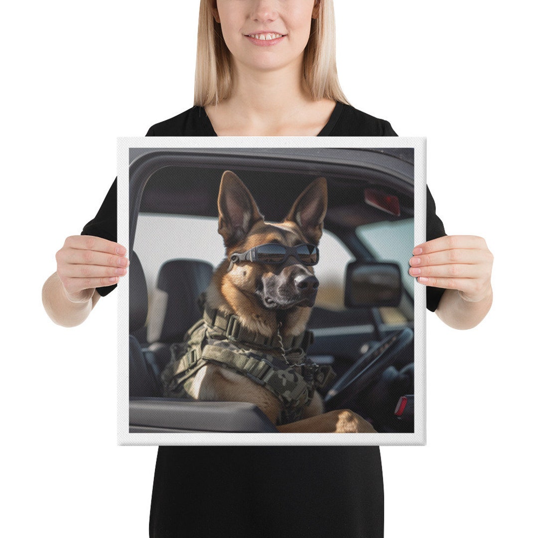 Tactical German Shepherd Canvas Wall Art - Etsy