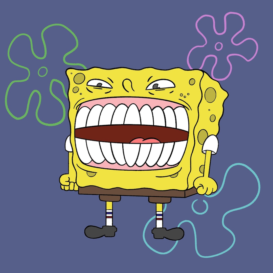 Spongebob Teeth Meme Digital Image - Etsy