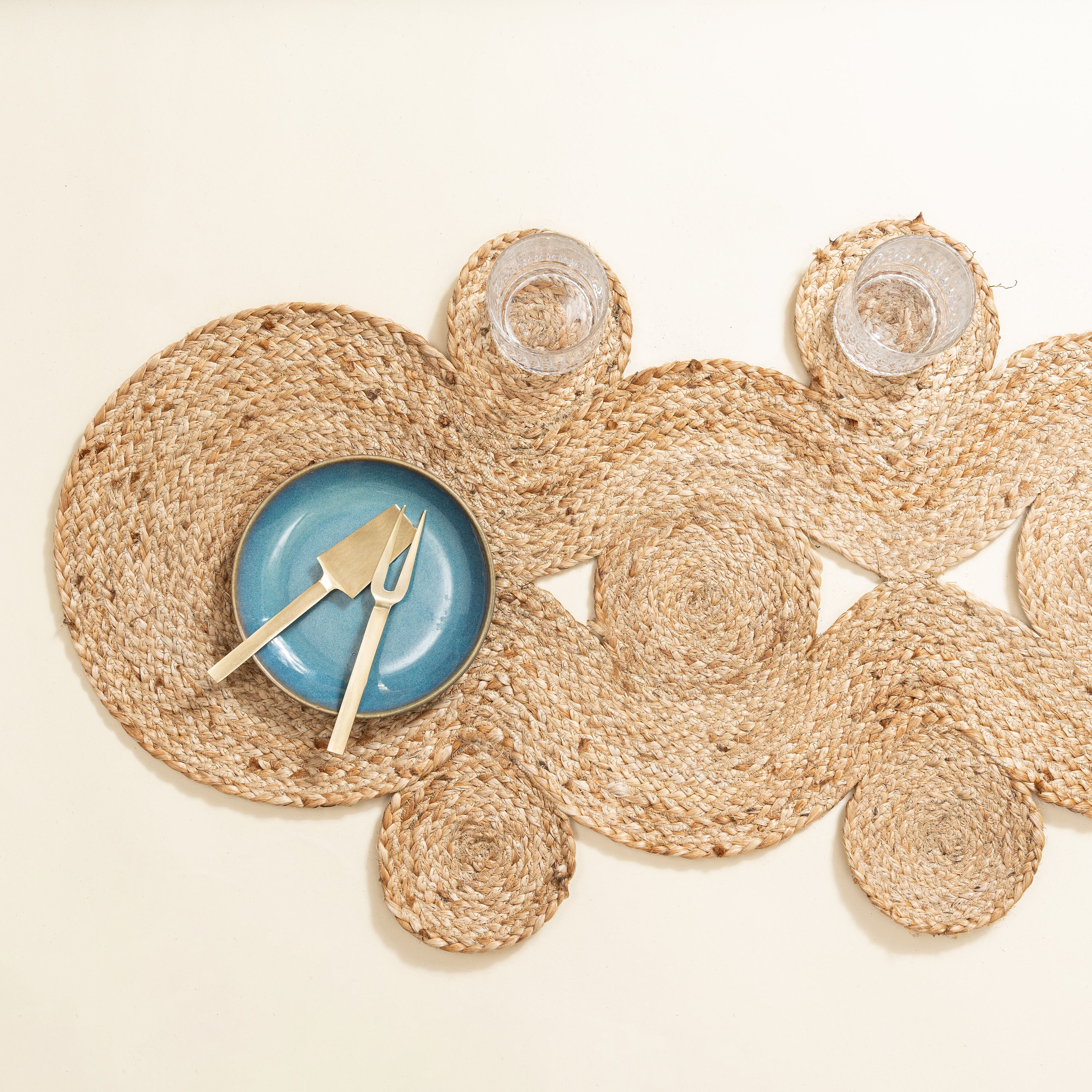Reversible Jute Braided Table Runner: Farmhouse Rustic Dining Decor - Etsy