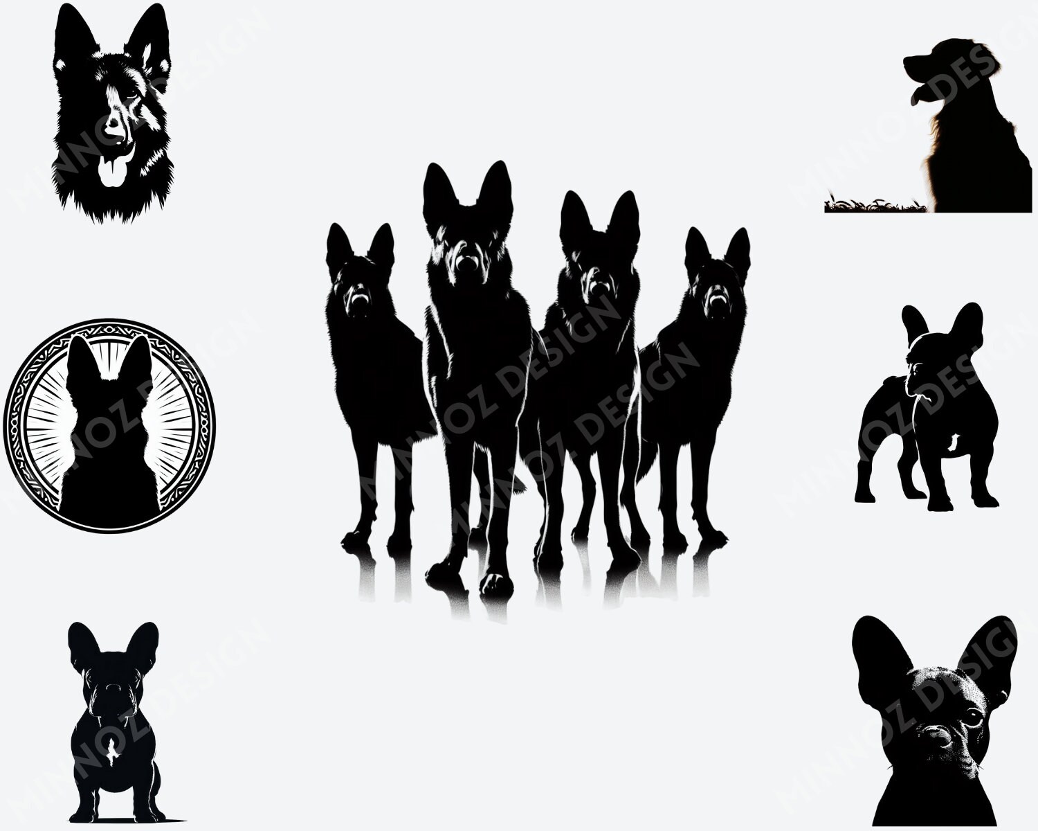 Dogs Silhouette, Animals SVG, Dogs SVG, Dogs Cut File, Dogs Design SVG ...