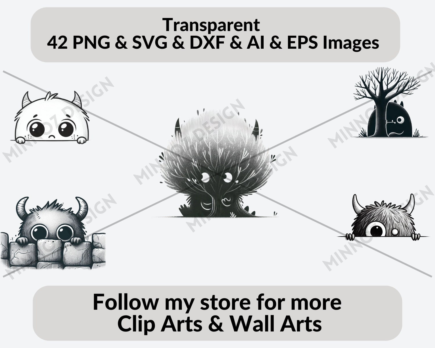 42 Peeking Monster SVG, Peeking Monster Clipart, Transparent Image ...