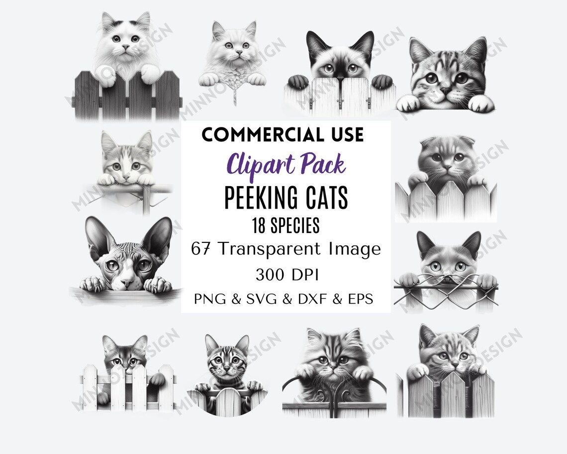 67 Peeking Cats SVG, Peeking Cats Clipart, Transparent PNG SVG, Peeking ...