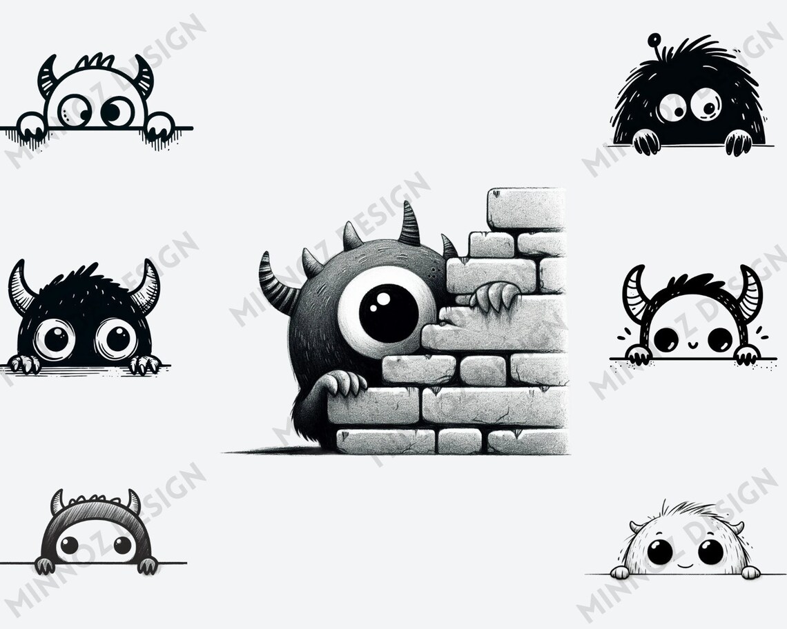 42 Peeking Monster SVG, Peeking Monster Clipart, Transparent Image ...