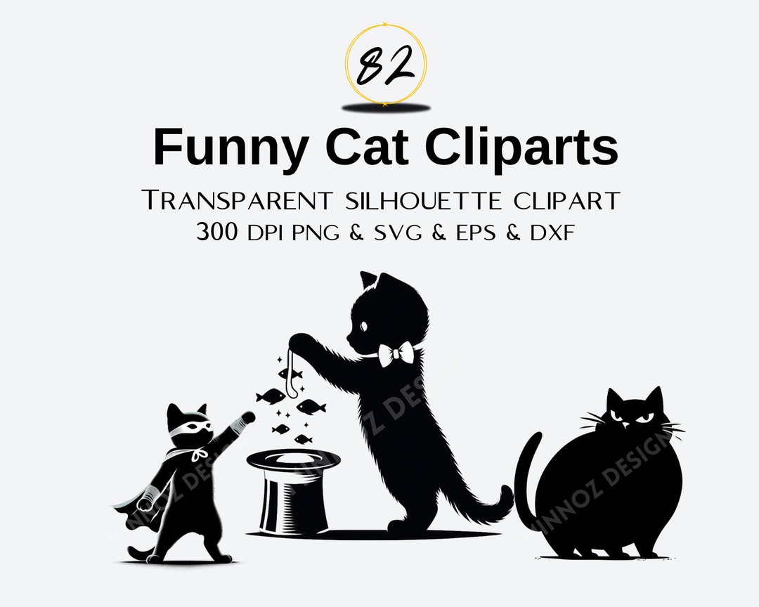 Funny Cat Silhouette | Cat SVG Png | Kitten SVG PNG | Cat Cut Files ...