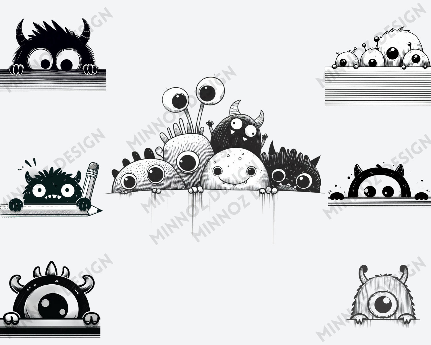 42 Peeking Monster SVG, Peeking Monster Clipart, Transparent Image ...