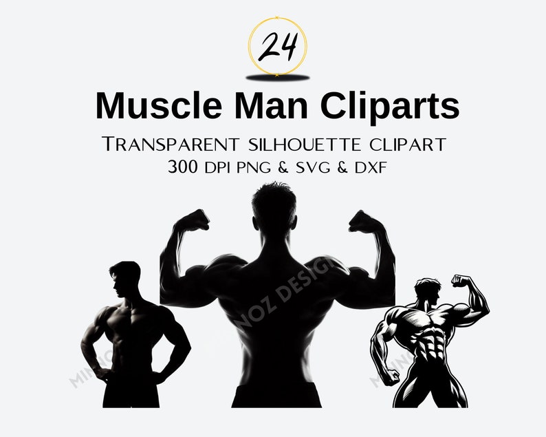 Muscle Man Silhouettes SVG PNG DXF, Man Portrait Svg Cut File Cricut ...