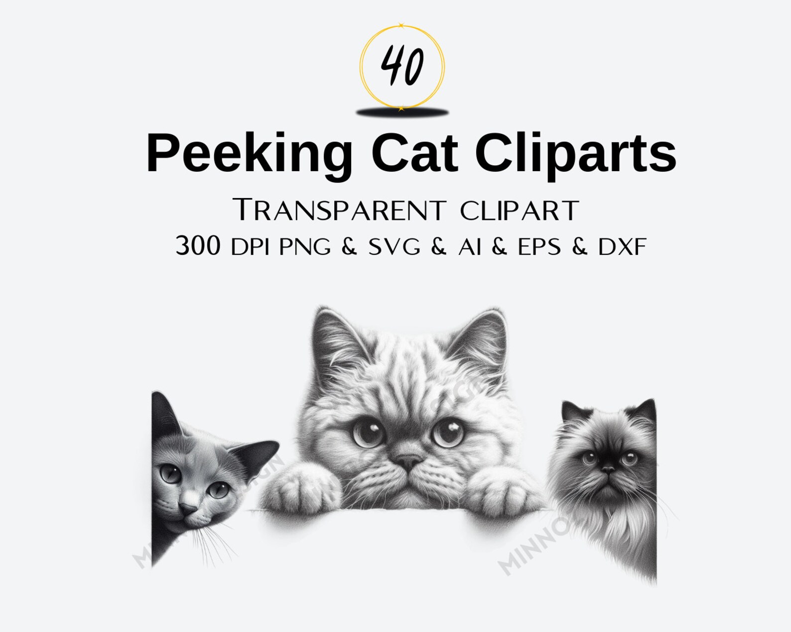 40 Peeking Cats SVG, Peeking Cats Clipart, Transparent PNG SVG, Peeking ...