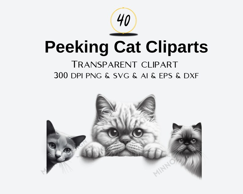 40 Peeking Cats SVG, Peeking Cats Clipart, Transparent PNG SVG, Peeking ...