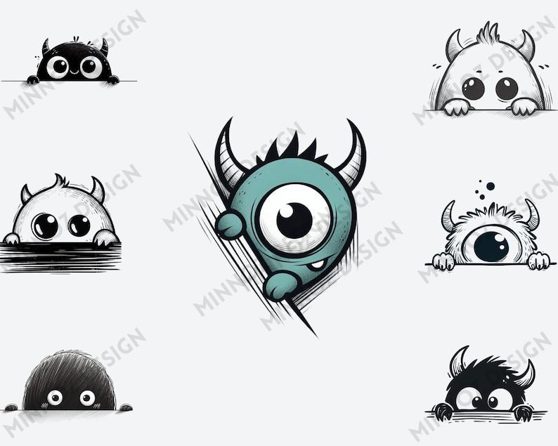 42 Peeking Monster SVG, Peeking Monster Clipart, Transparent Image ...
