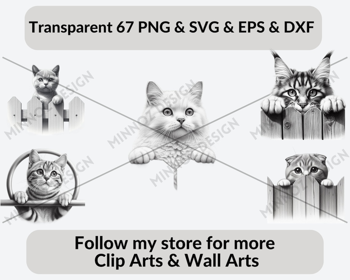 67 Peeking Cats SVG Peeking Cats Clipart Transparent PNG - Etsy