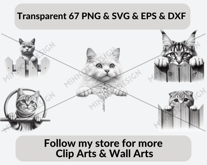 67 Peeking Cats SVG, Peeking Cats Clipart, Transparent PNG SVG, Peeking ...