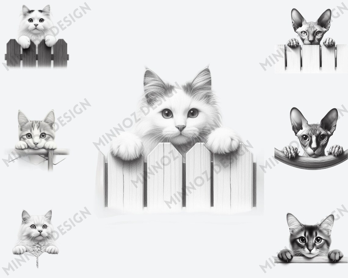 67 Peeking Cats SVG, Peeking Cats Clipart, Transparent PNG SVG, Peeking ...