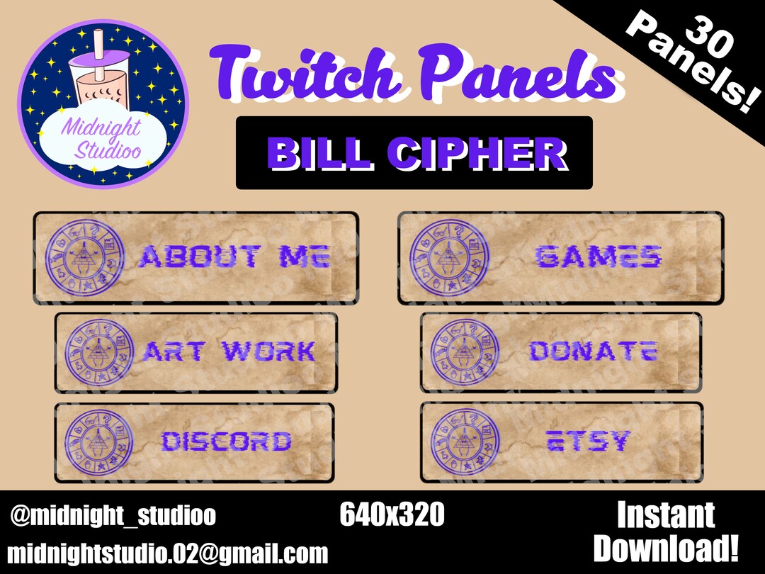 30 Bill Cipher Twitch Panels | Custom Panels - Etsy