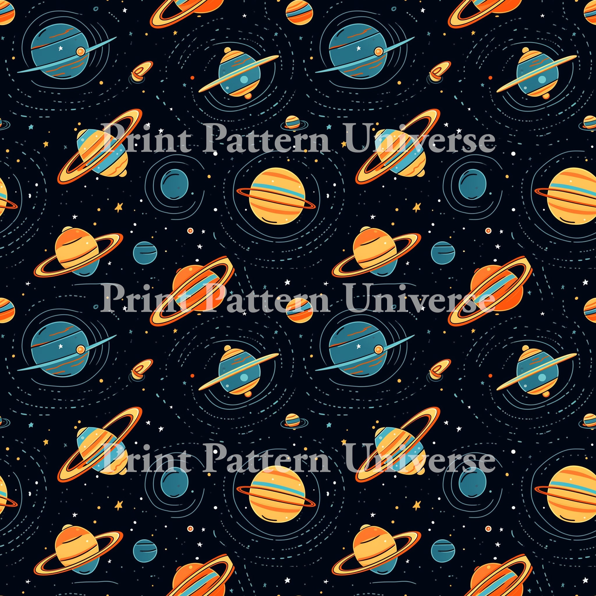 Cosmic Voyages: Rocket Ship Tile Pattern - Digital Download - Etsy