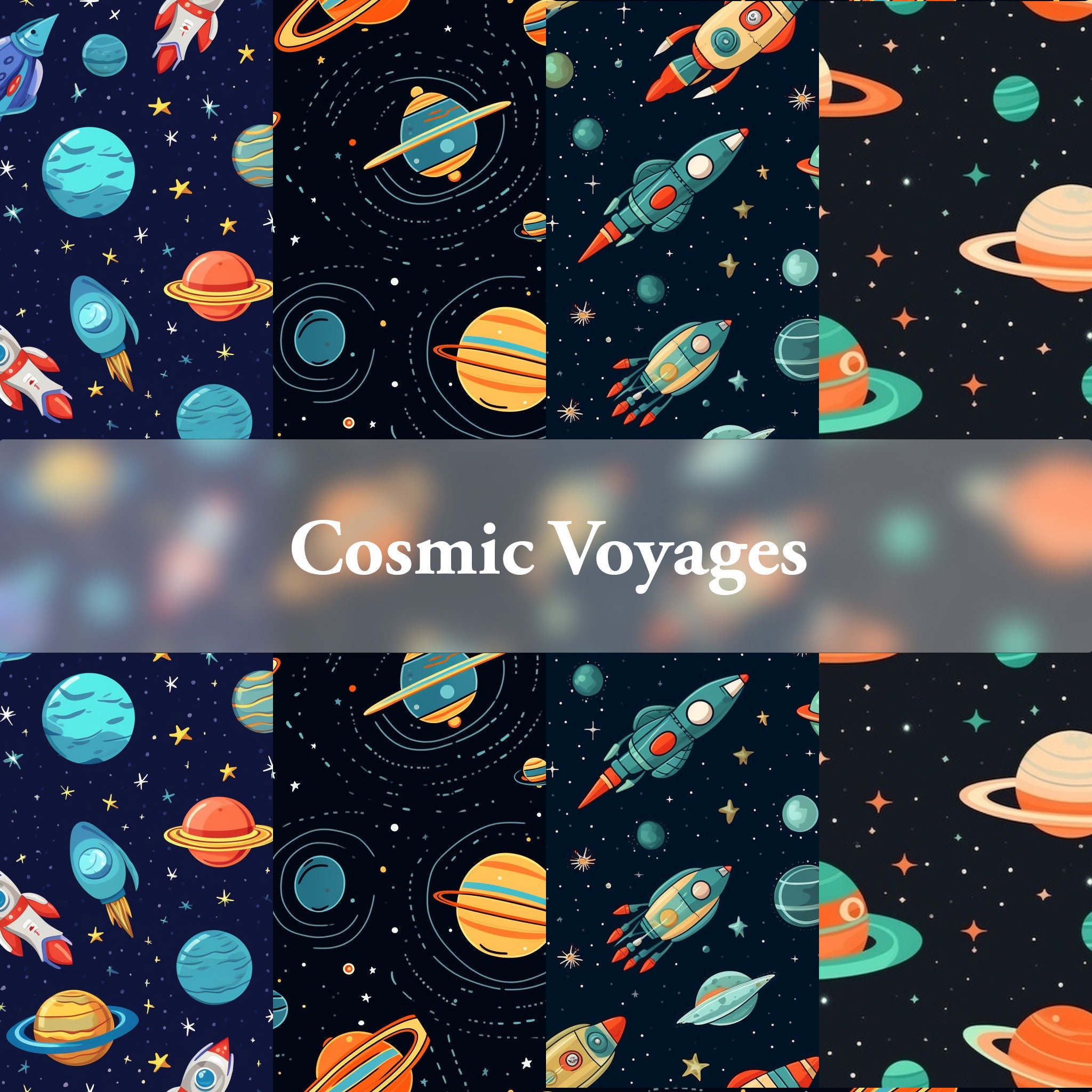 Cosmic Voyages: Rocket Ship Tile Pattern - Digital Download - Etsy