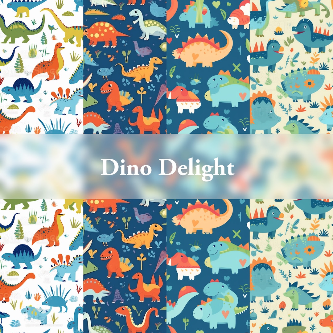 Dino Delight: Adorable Dinosaur Tile Pattern - Digital Download - Etsy