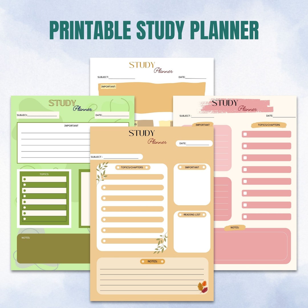 Printable Daily Study Planner Study Planner Academic High - Etsy