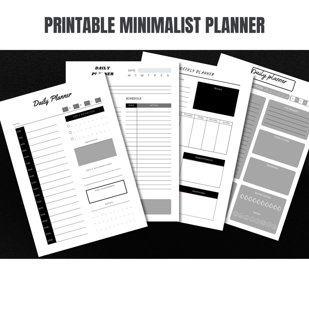 Printable Minimalist Daily Planner Daily to Do List for Work - Etsy