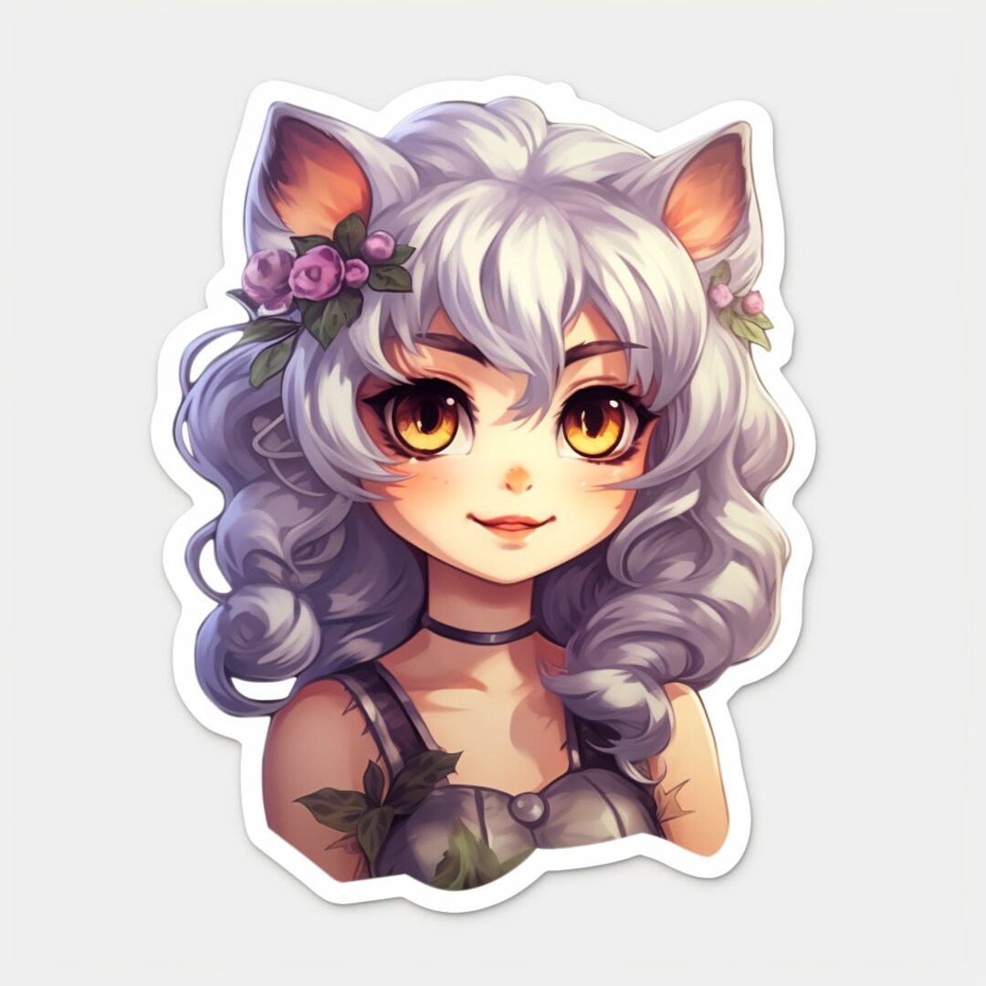 Cute and Vibrant Anime Girl Vinyl Stickers pack of 10 - Etsy