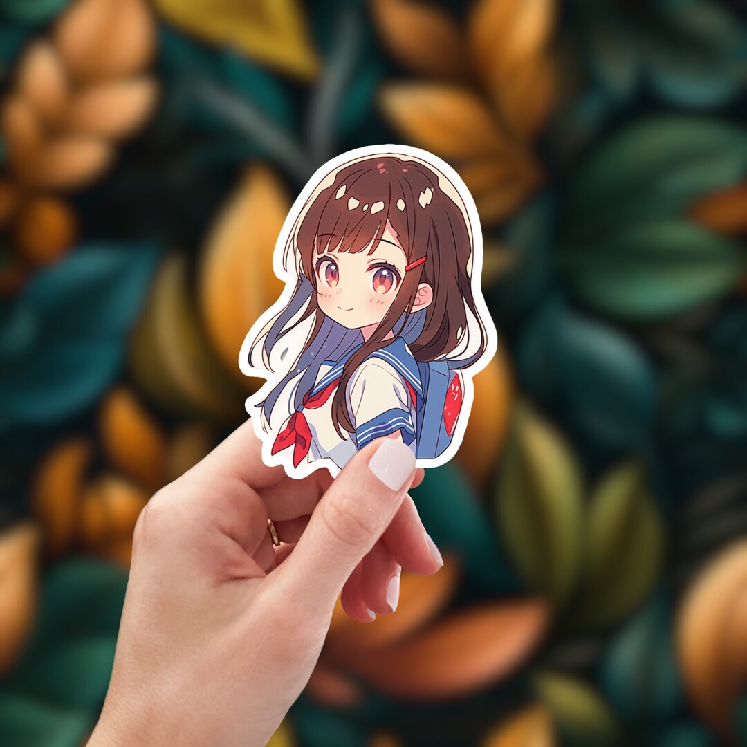 Vinyl Anime Girl Sticker Ideal for Cars, Laptops, Water Bottles, and ...
