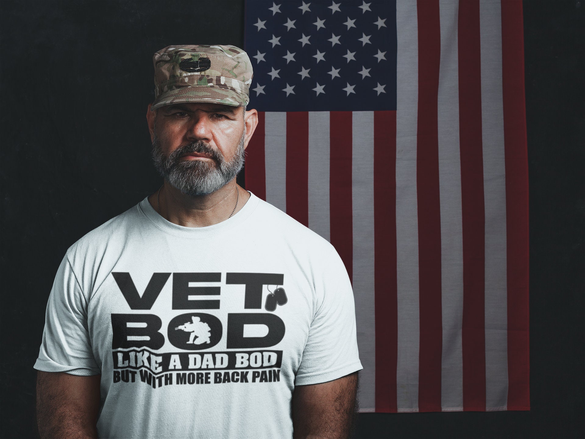 Vet Bod Tshirt , Like A Dad Bod but With More Back Pain Military ...