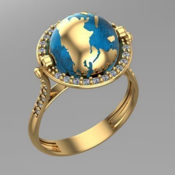 Globe Ring - Etsy