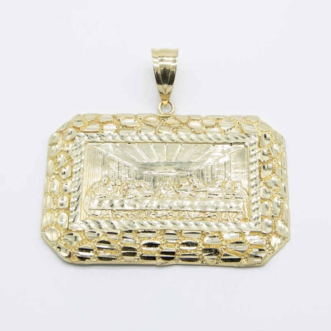 Huge Nugget Pendant Frame Last Supper Pendant Solid 10K - Etsy