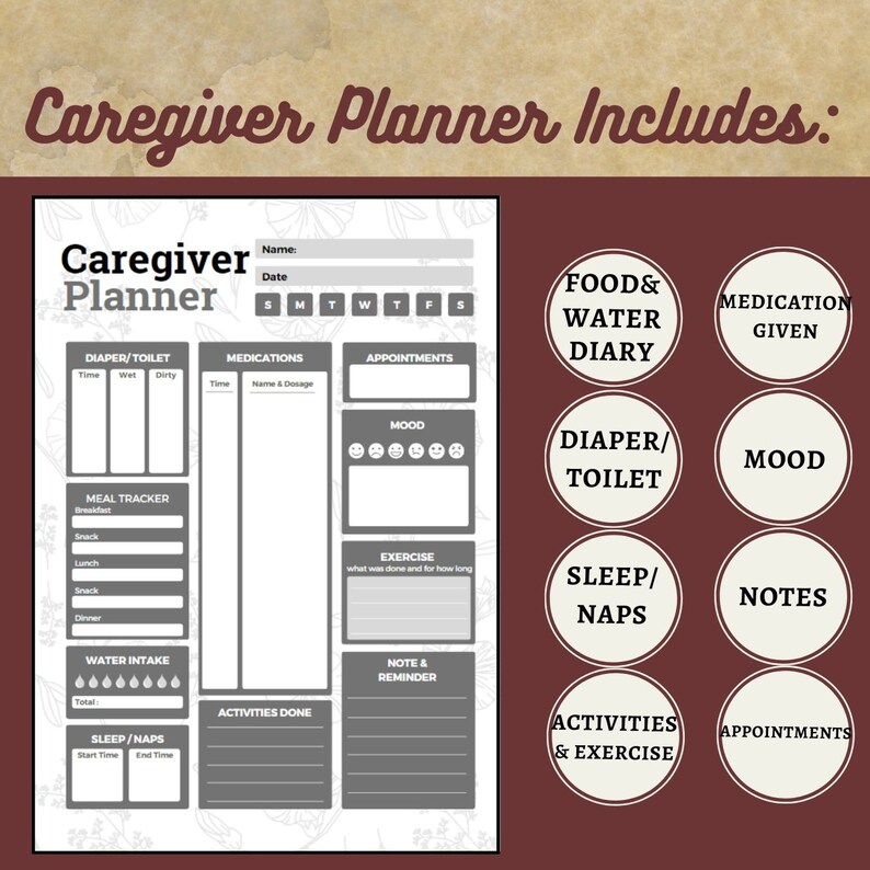 Caregiver Planner for Seniors With Alzheimer’s, Dementia, Parkinson ...