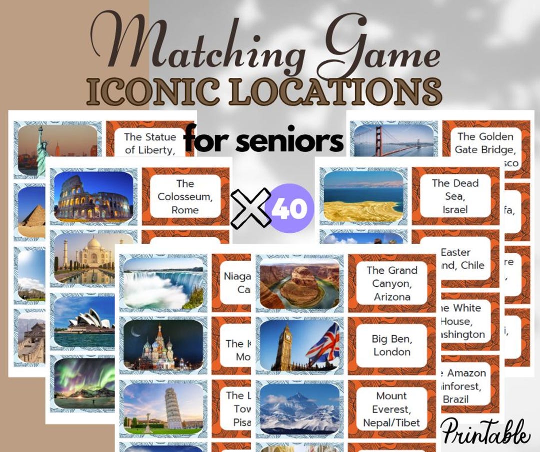 Printable Famous Landmarks Matching Game – Fun Memory Activity for ...
