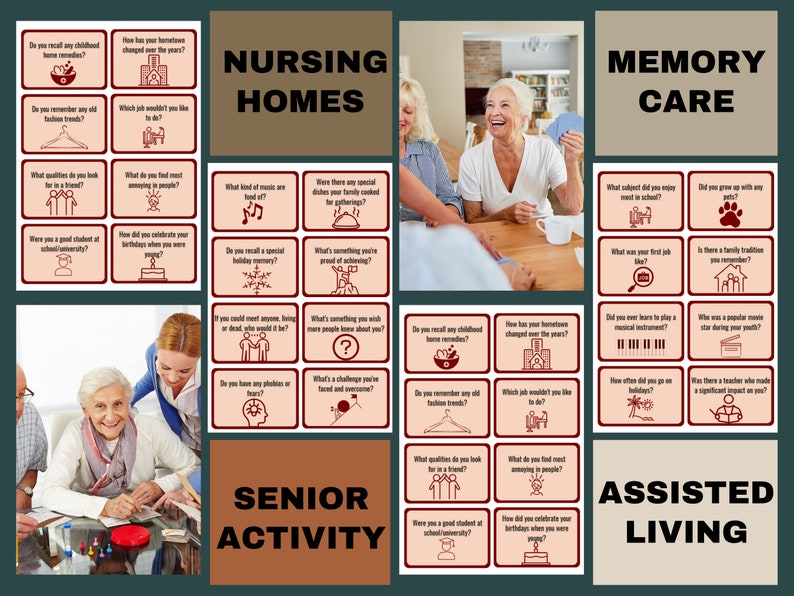 Printable Senior Conversation Game - Elderly Engagement & Memory ...