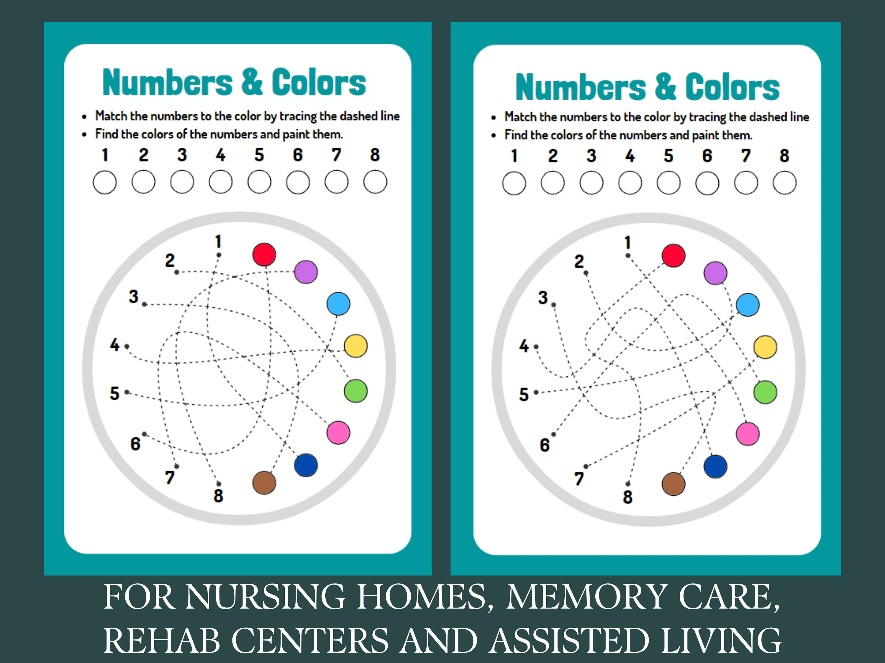 2 Cognitive Worksheets, Activity for Seniors, Easy Worksheet, for ...