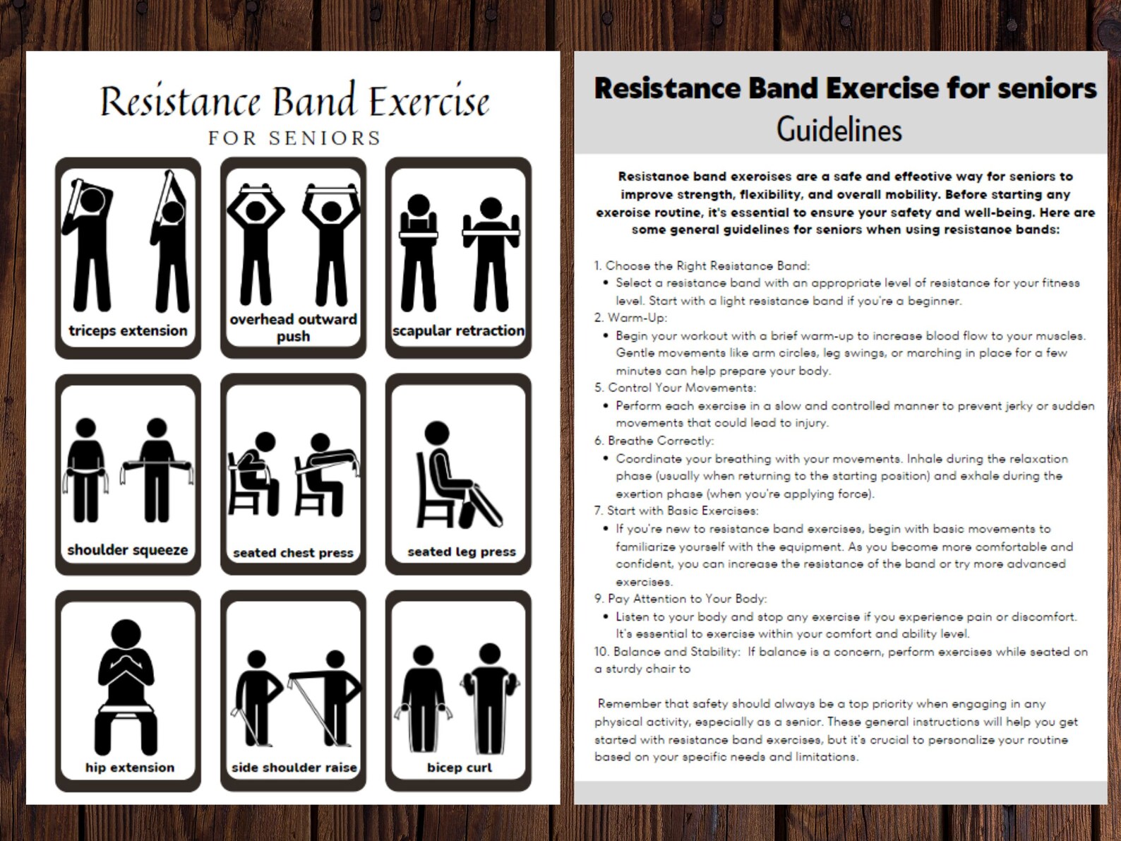Resistance Band Exercise for Seniors, Illustrated Easy Exercises ...