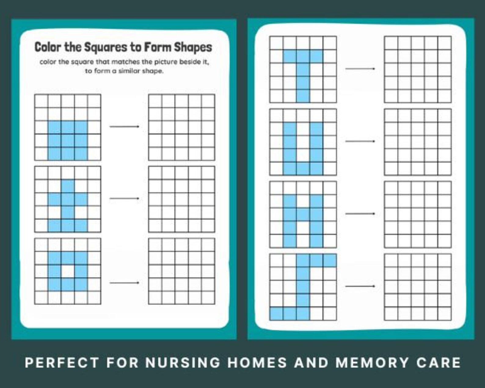 2 Cognitive Worksheets, Activity for Seniors Large Print, Easy ...