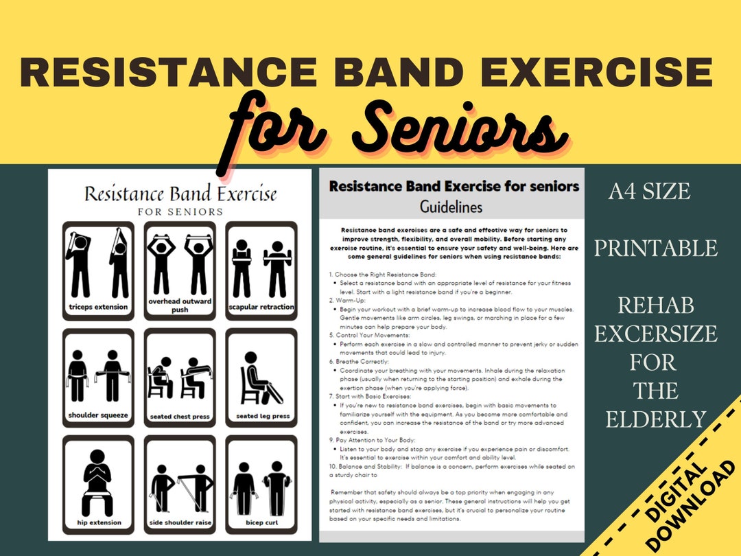 Resistance Band Exercise for Seniors, Illustrated Easy Exercises ...