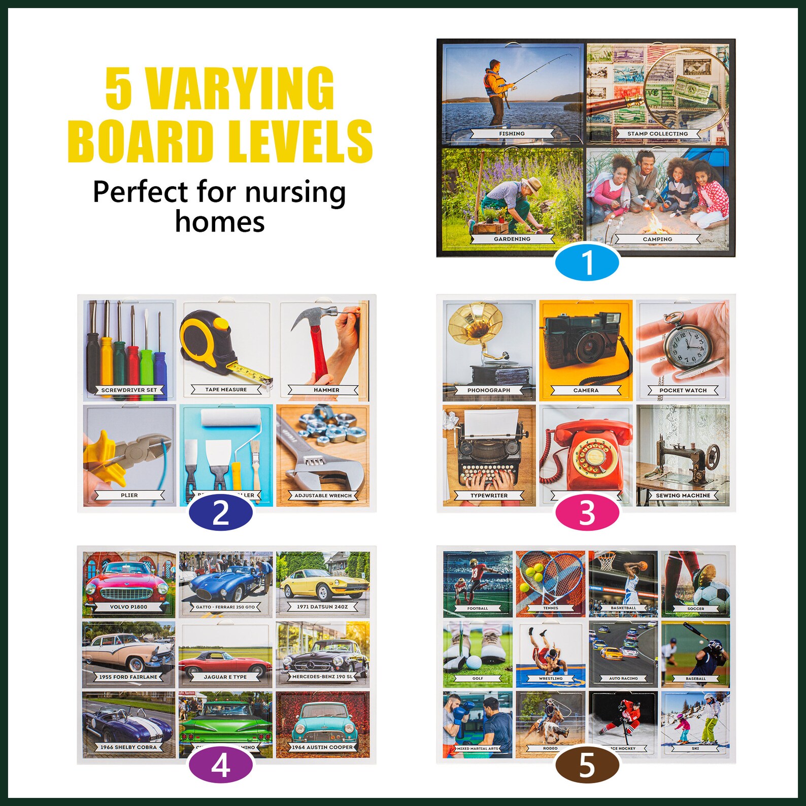 Matching Game Activity Board and Cards - Men Dementia Activities for ...