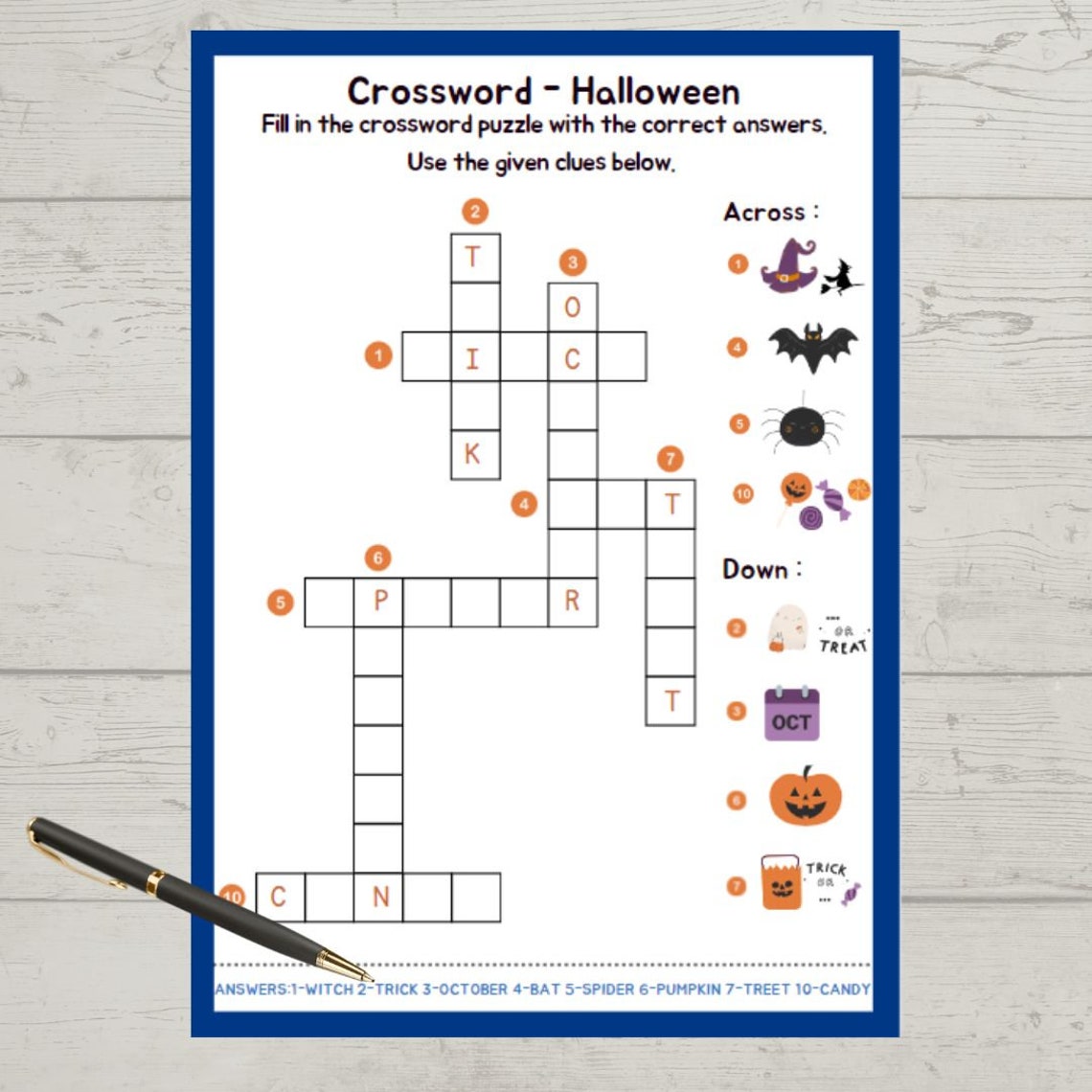 3 Crossword Puzzles, Activity for Seniors Large Print, Easy Worksheets ...