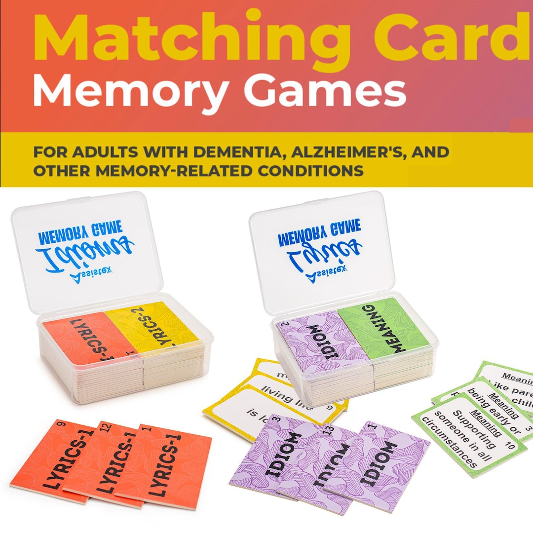 2-in-1 Matching Card Memory Games for Seniors, Lyric and Idiom Memory ...